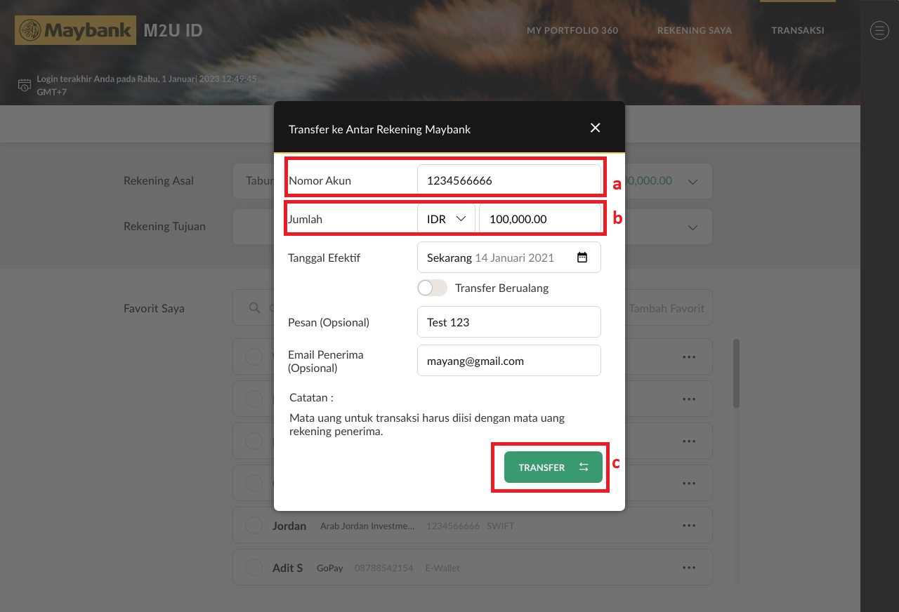 Panduan transfer antar Maybank